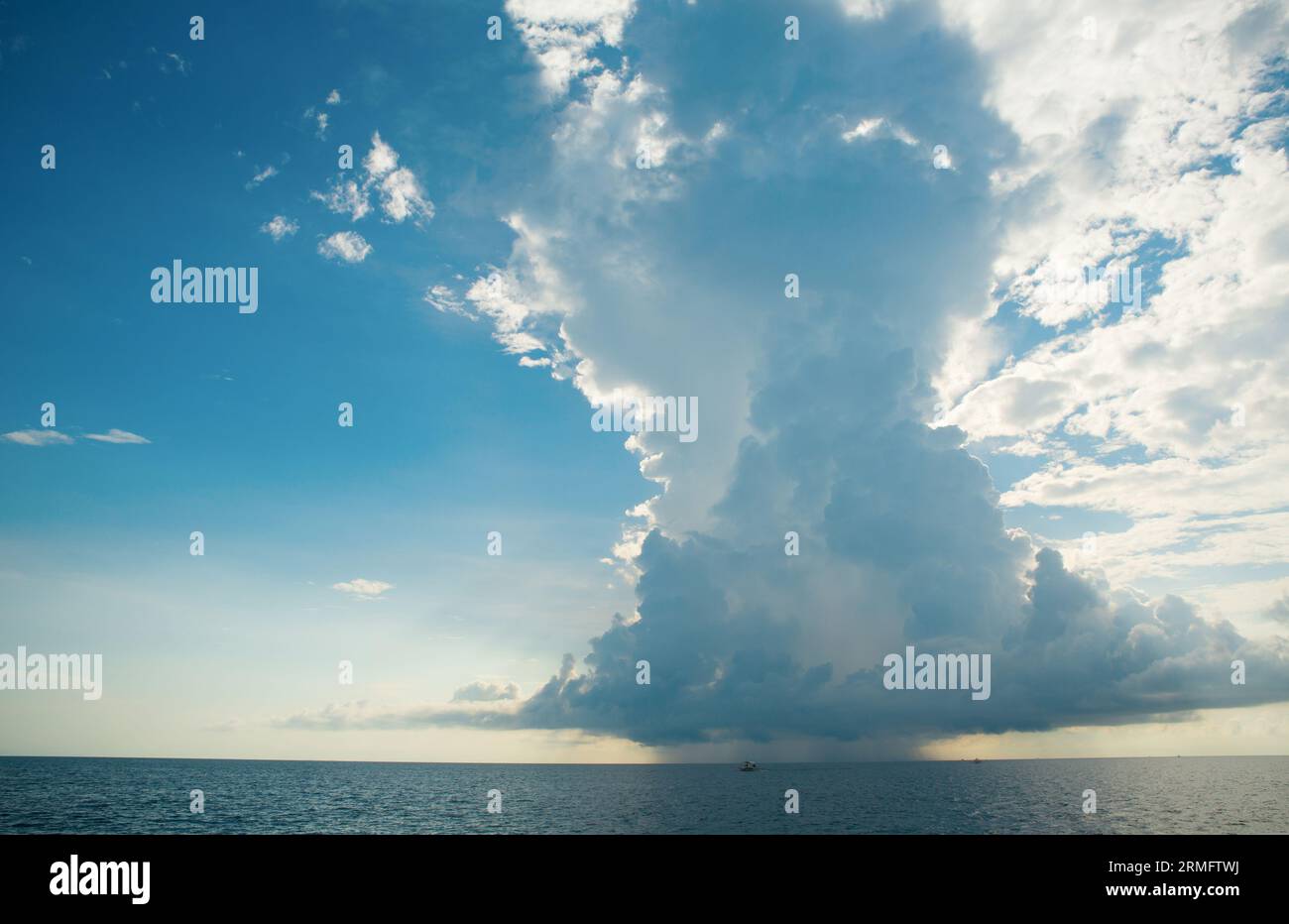Huge distant cloud with rain over the sea at Philippines Stock Photo ...