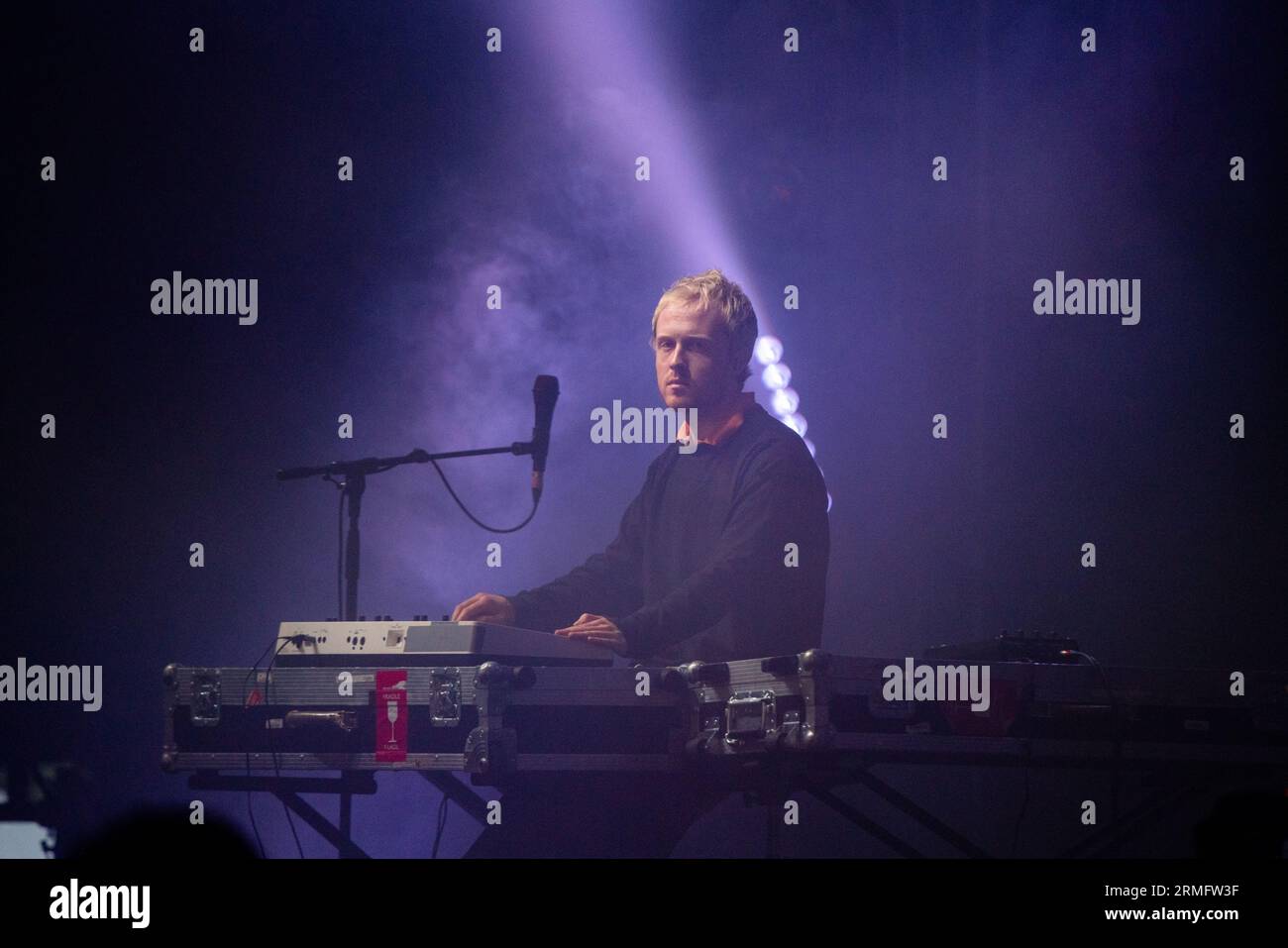 Taylor Skye of Jockstrap playing live at Green Man Festival in Wales ...