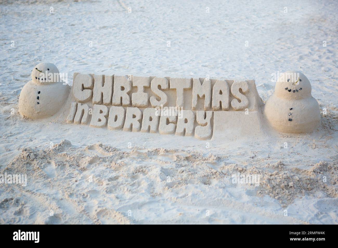 Christmas sand castle on Boracay, Philippines Stock Photo - Alamy