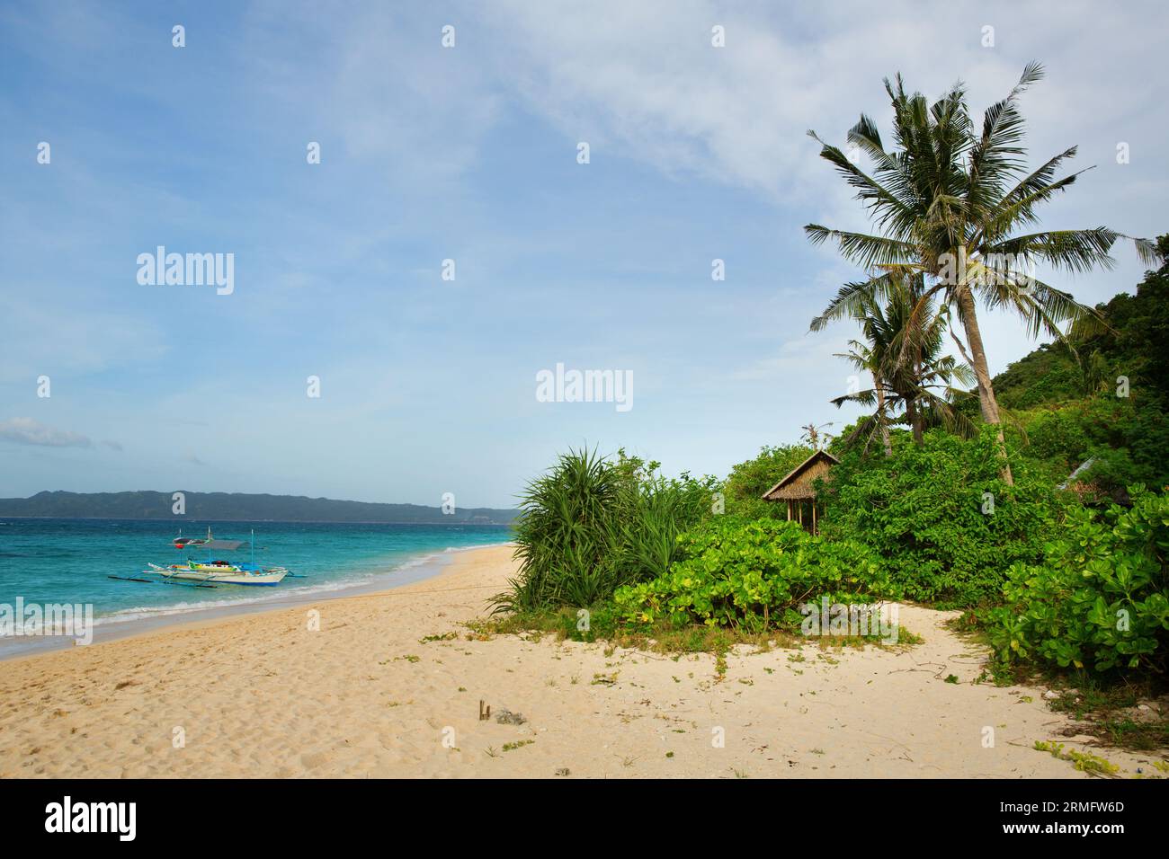 Puka beach on Boracay island, Philippines Stock Photo - Alamy