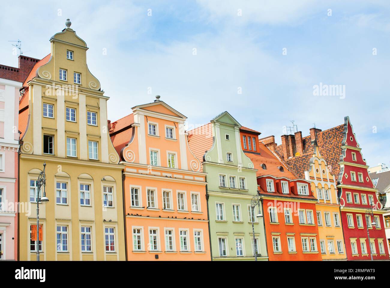 Beautiful facades of buildings in Wroclaw Stock Photo - Alamy