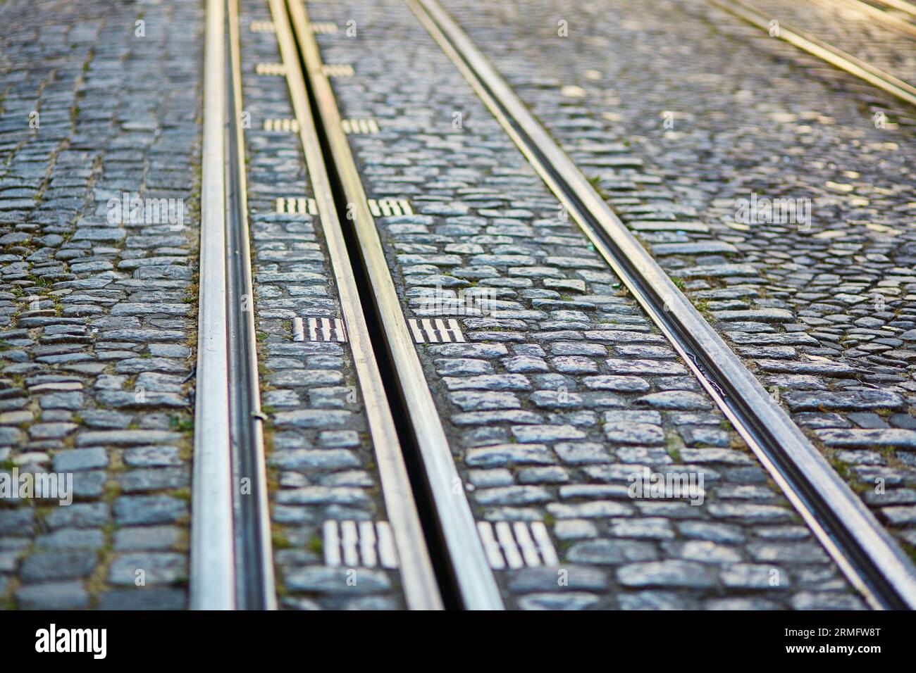 Tram rails switch in hi-res stock photography and images - Alamy