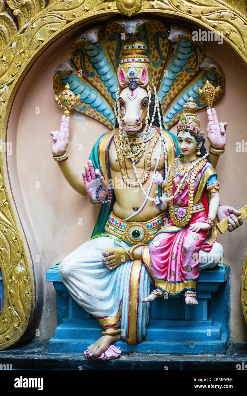 Colorful statue in Kwan Im Thong Hood Cho Temple, Singapore Stock Photo ...