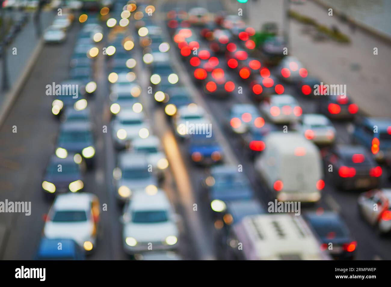 Huge traffic jam in large megapolis, blurred picture Stock Photo - Alamy