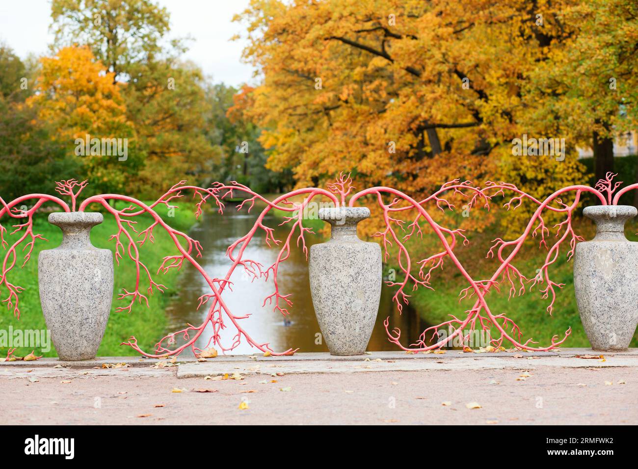 Beautiful bridge grill in Pushkin, Saint-Petersburg Stock Photo - Alamy