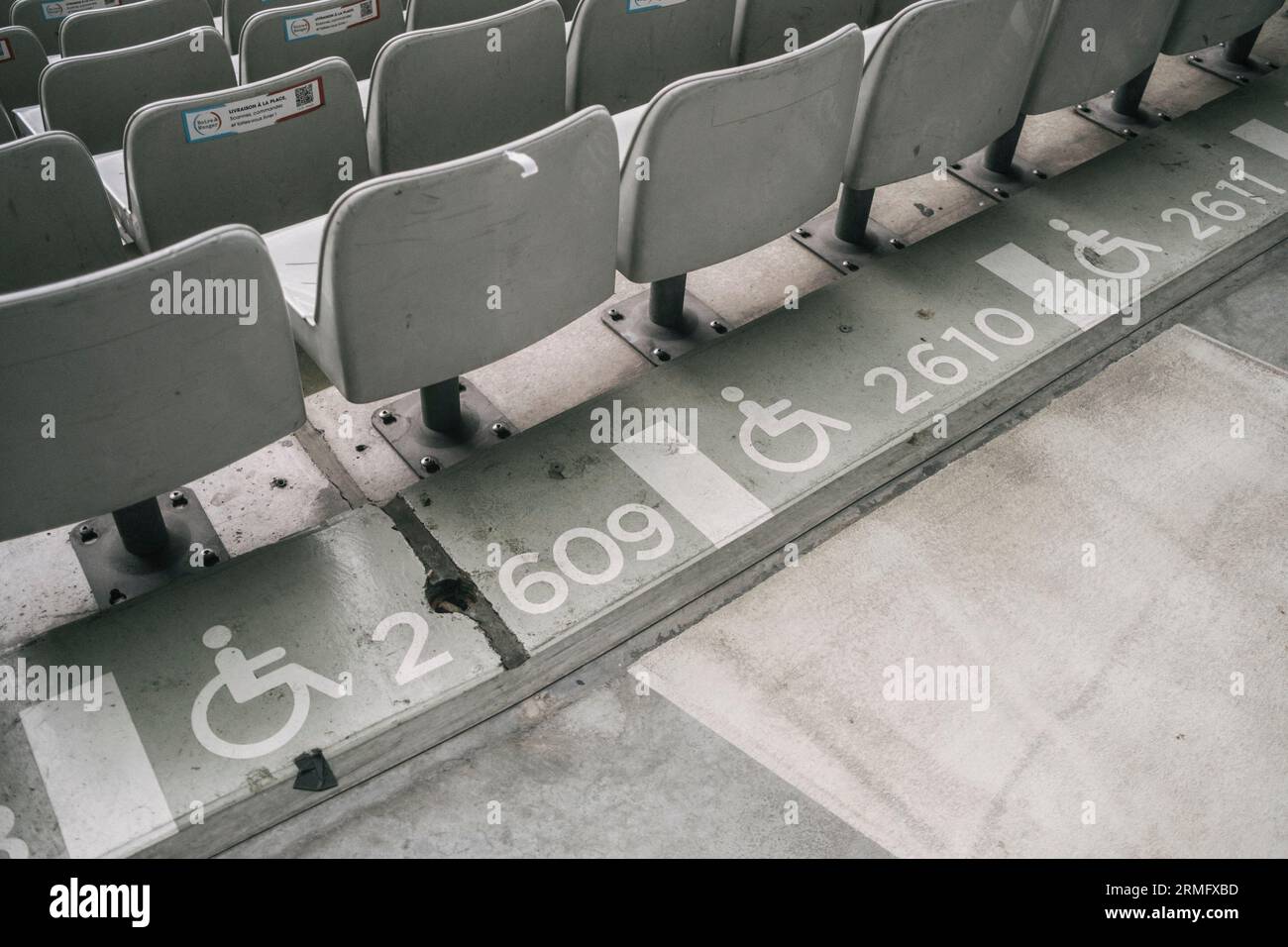 Sain Denis, France. 28th Aug, 2023. Reserved seating for the disabled ...