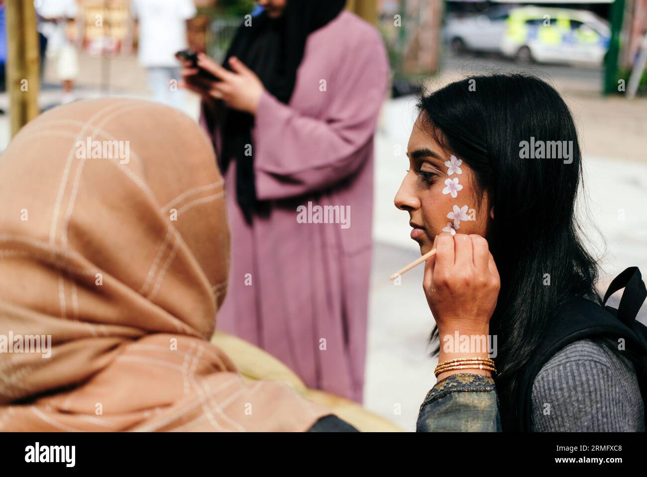 London, UK. 28th August 2023. Volunteers lead a community space, with ...