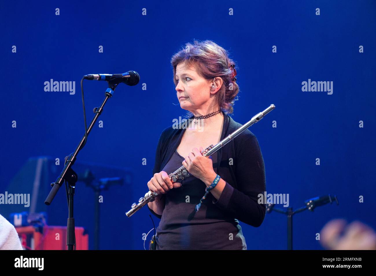 Flautist Camilla 'Camille' Mason with Scottish band The Delgados at ...