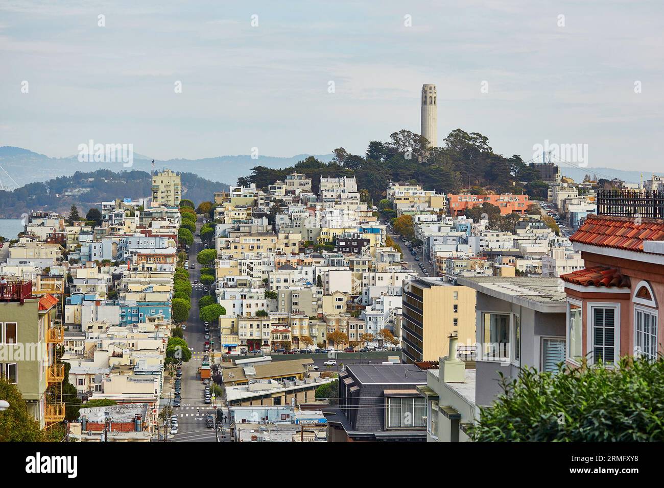 Aerial view coit tower san hi-res stock photography and images - Alamy