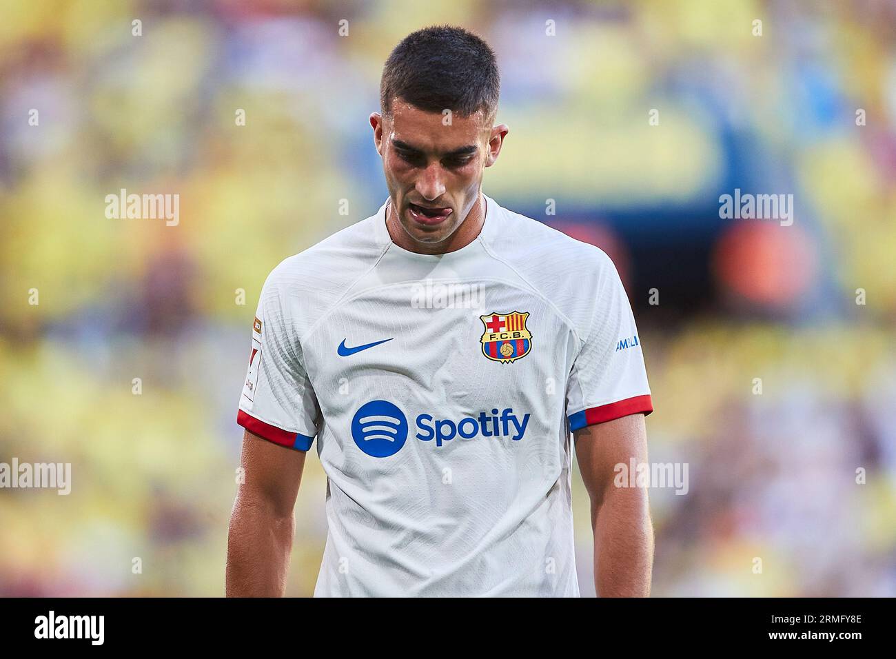 Ferran Torres (FC Barcelona, #7) looks on during the LaLiga match ...