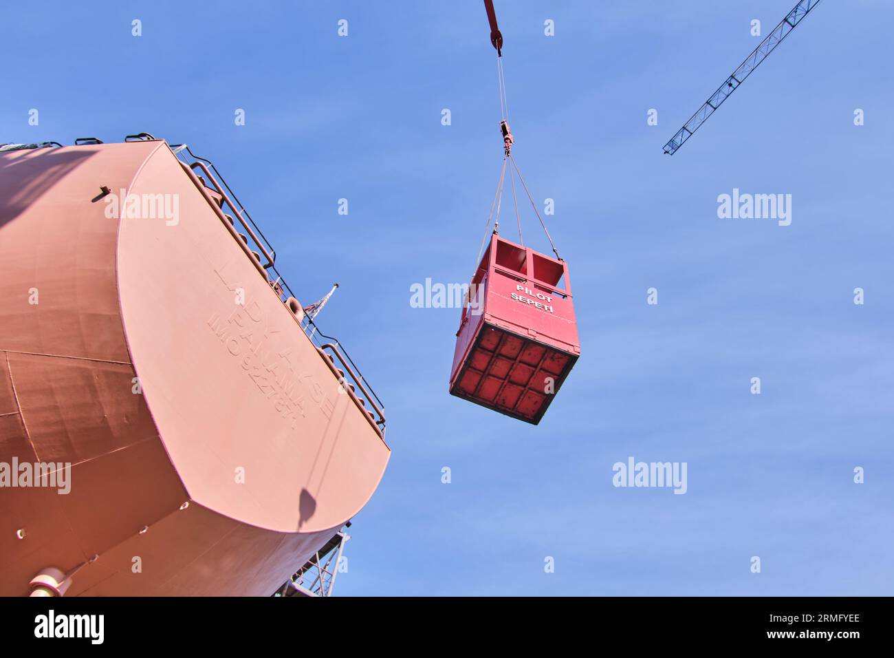 Aerial view of a shipyard repairing cargo ships. shipyard and ...