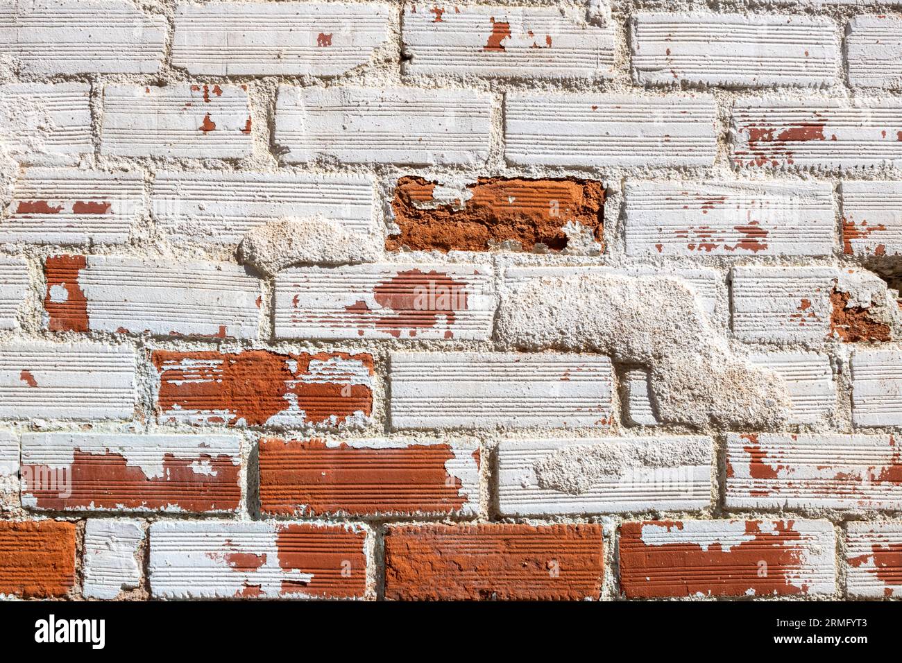 wall of red and white bricks, horizontal textured background Stock ...