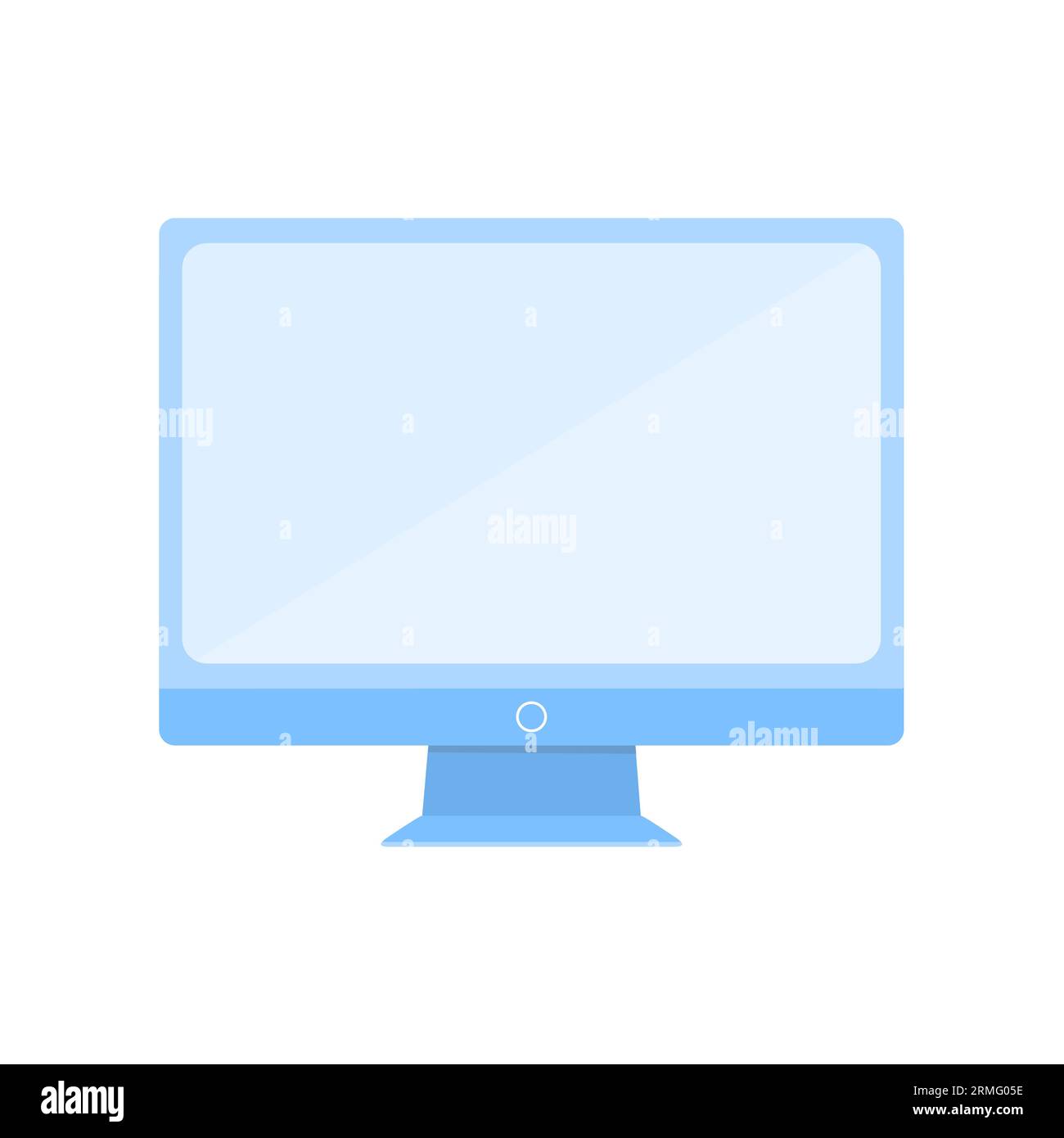 Cute blue computer isolated on white background Stock Vector Image ...