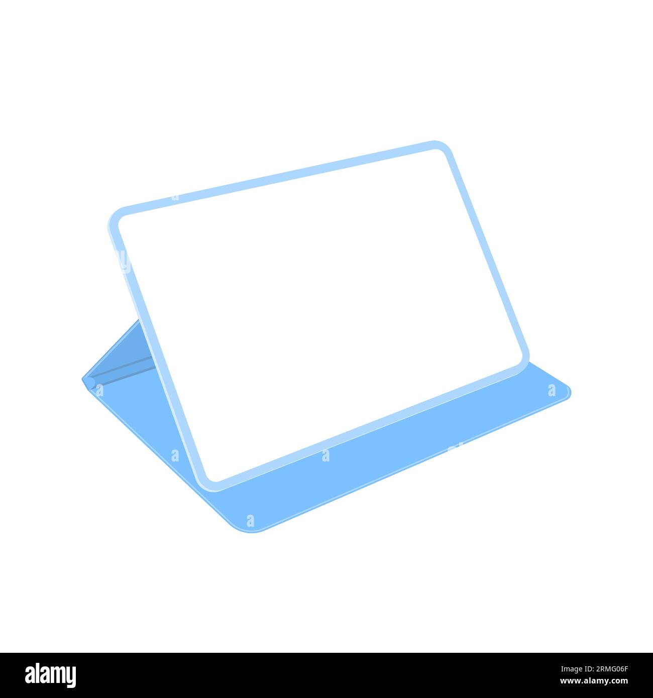 Cute blue tablet computer isolated on white background Stock Vector ...