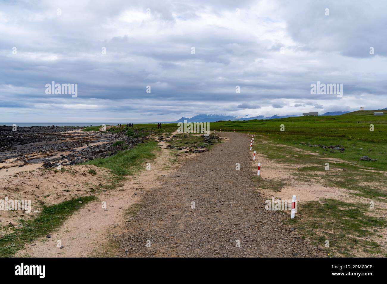Walking path at Ytri Tunga beach in Iceland to view the golden seals ...