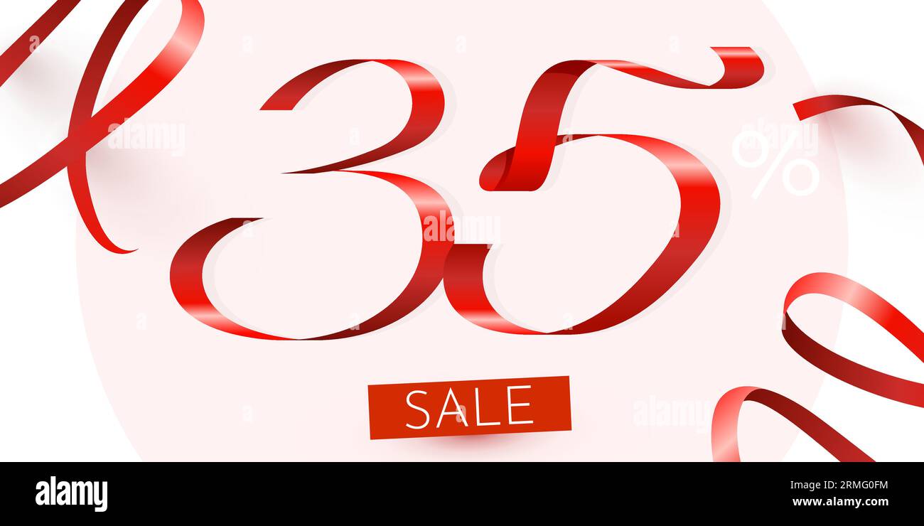 35 percent Off. Discount creative composition. Mega Sale. Vector illustration Stock Vector Image ...