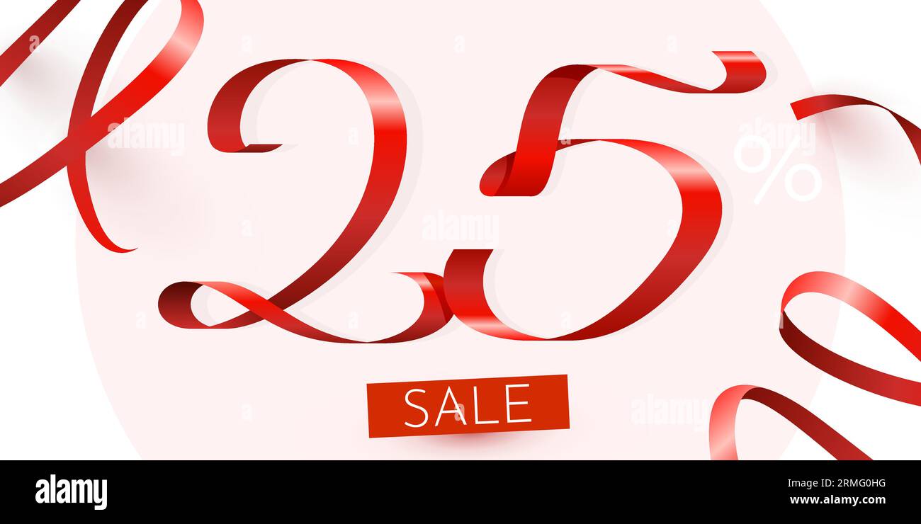 25 percent Off. Discount creative composition. Mega Sale. Vector ...