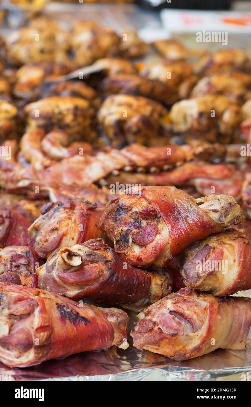 Roasted gigots on a market Stock Photo - Alamy