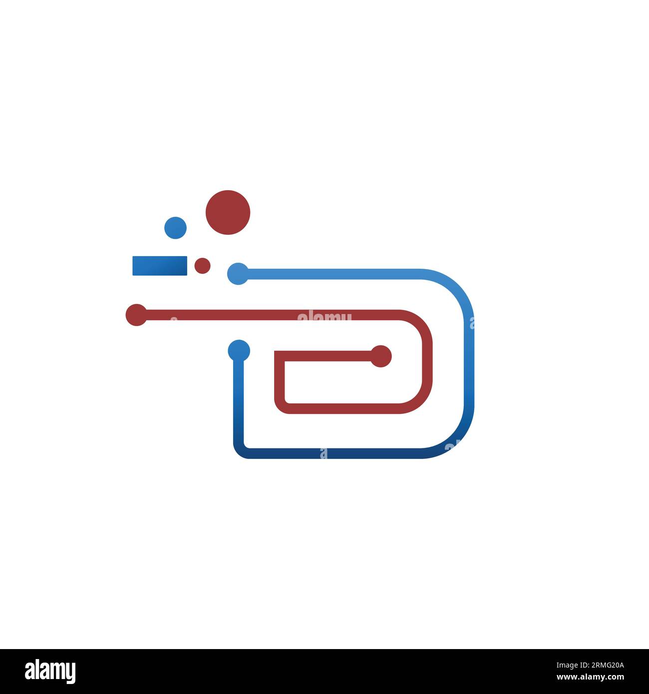 Creative letter d data line tech logo design vector image. Initial ...