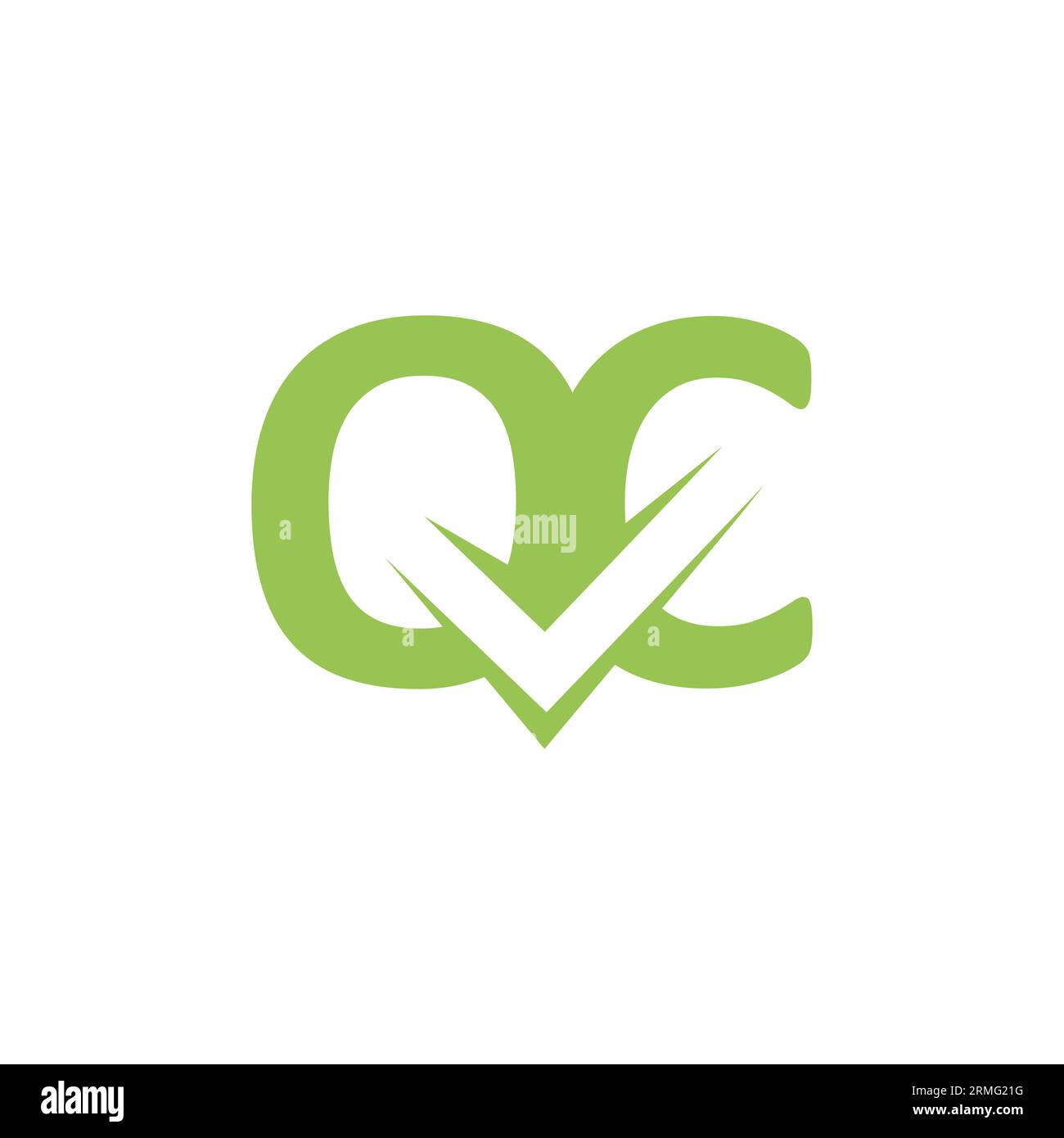 Initial Monogram Letter Q C with check mark Logo Design Vector Template ...