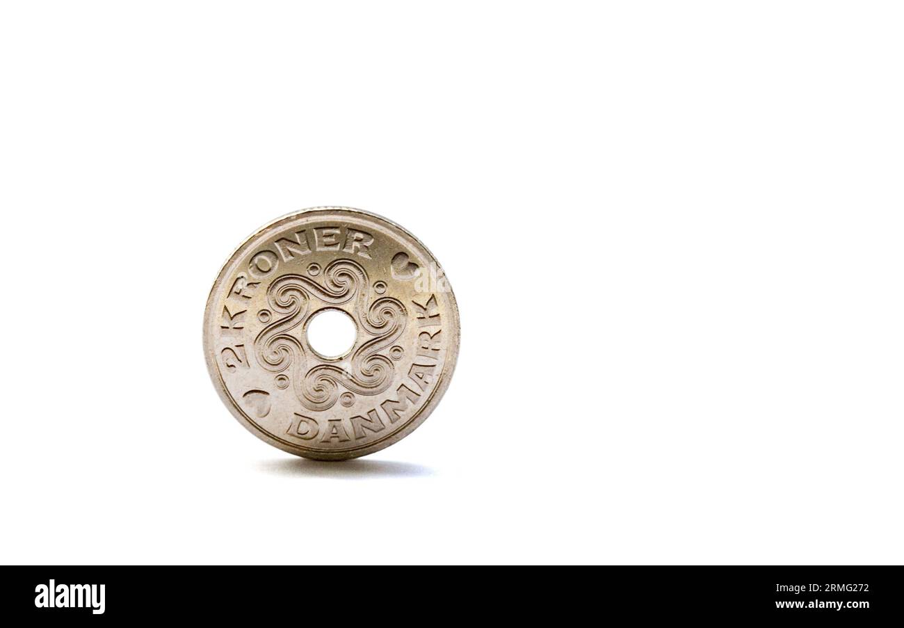 Single two Danish krones coin isolated on white background Stock Photo ...