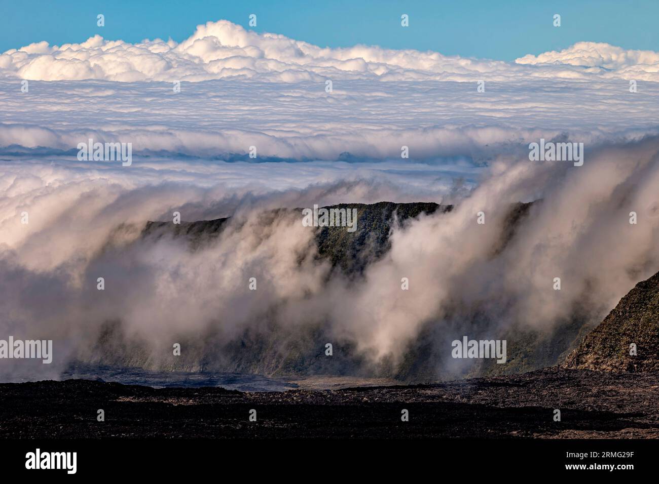 volcano road to Piton de la Fournaise La reunion Island Stock Photo - Alamy