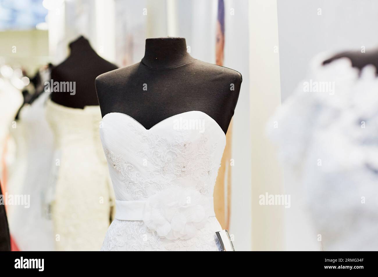 Beautiful wedding dresses on a mannequins Stock Photo - Alamy