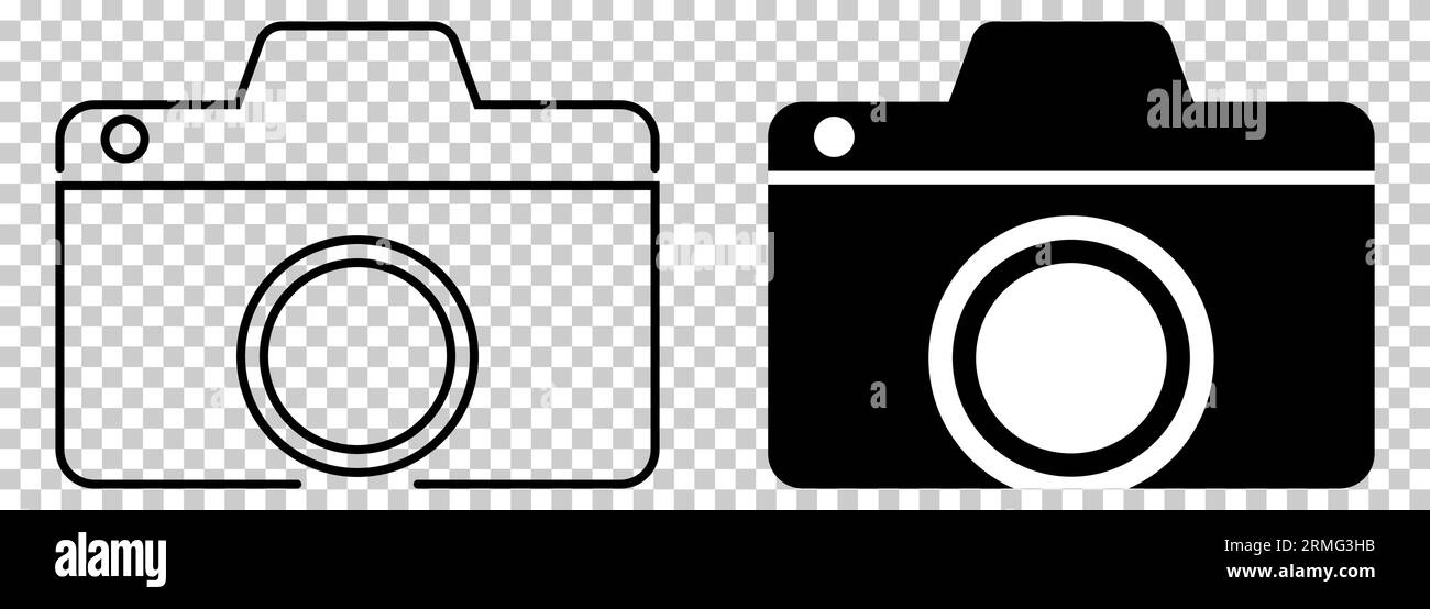 Camera icons set. Vector illustration isolated on transparent ...