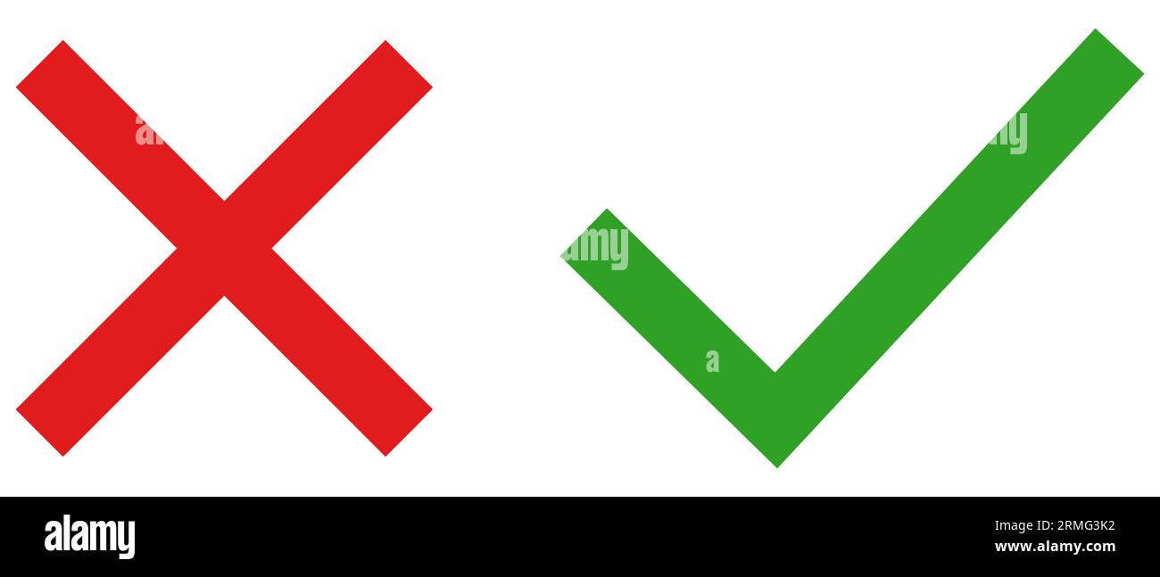 Check mark signs. Check and cross symbol. Vector illustration isolated ...