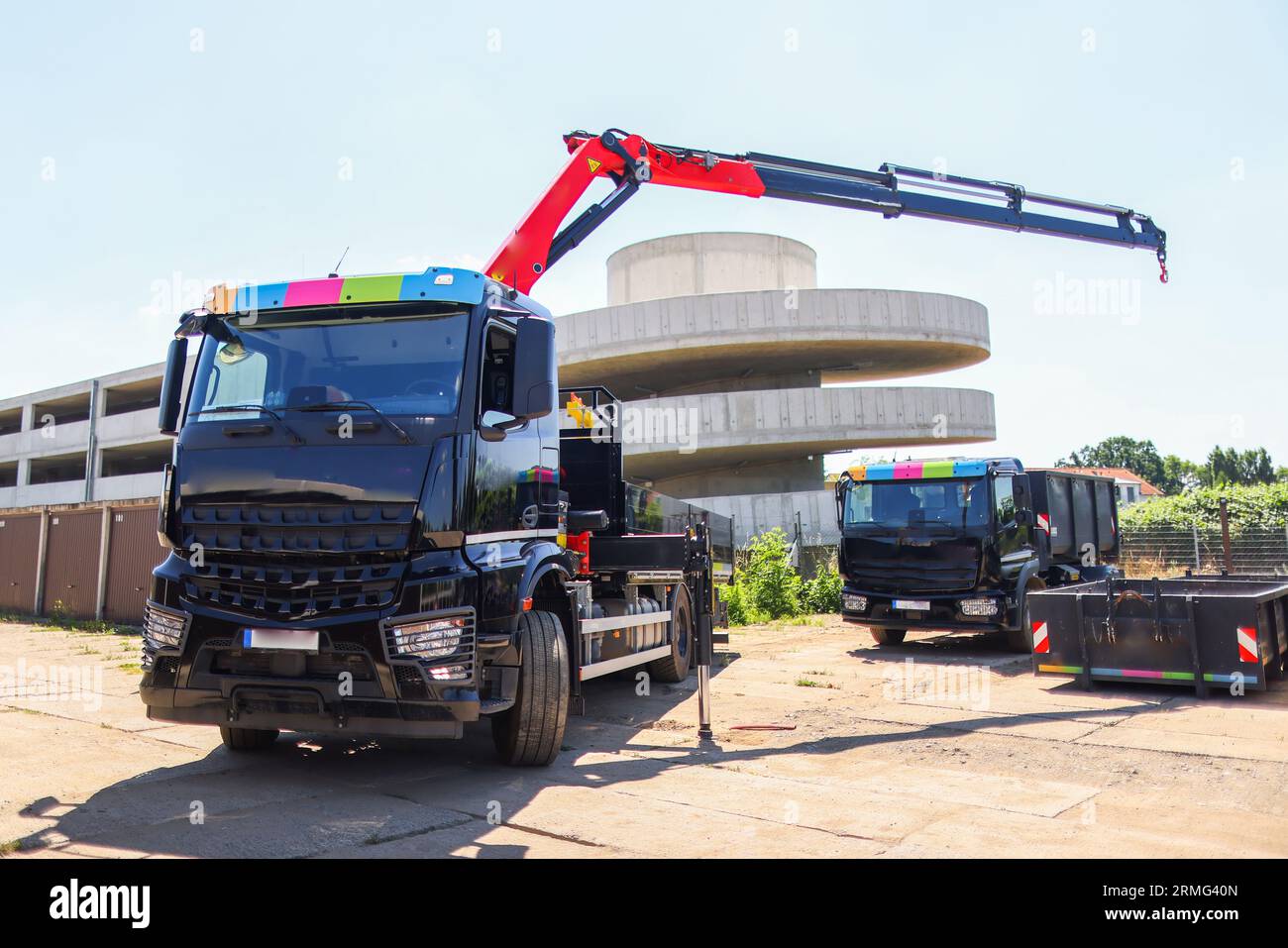 Trailer Trucks the Parking. Delivery Trucks. Cargo Shipping. Lorry ...