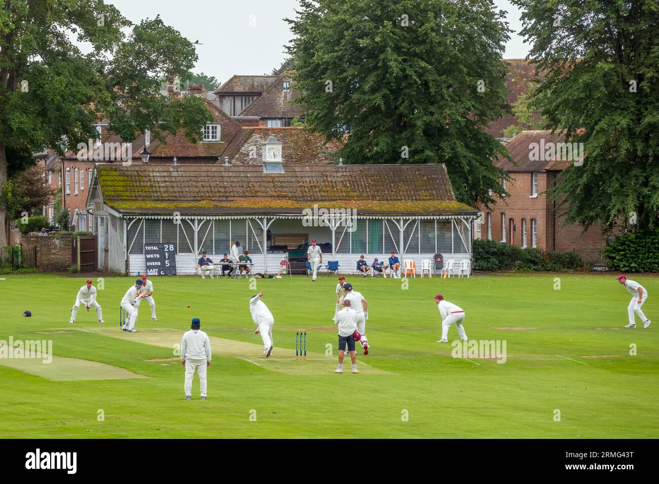 : Priory Park Cricket Club in action Chichester West Sussex England ...
