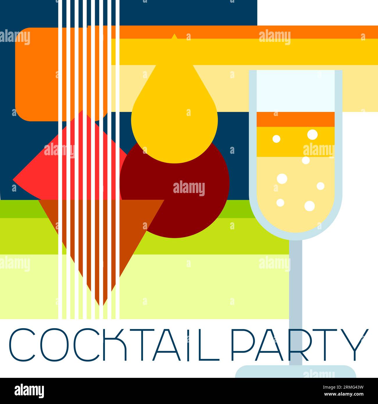 Cocktail party invitation. Abstract background with stylized drink ...