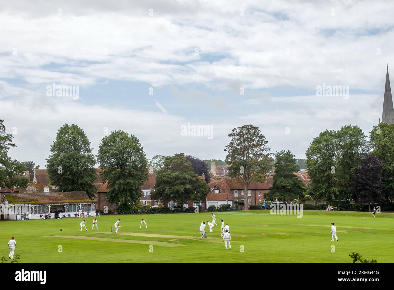 : Priory Park Cricket Club in action Chichester West Sussex England ...