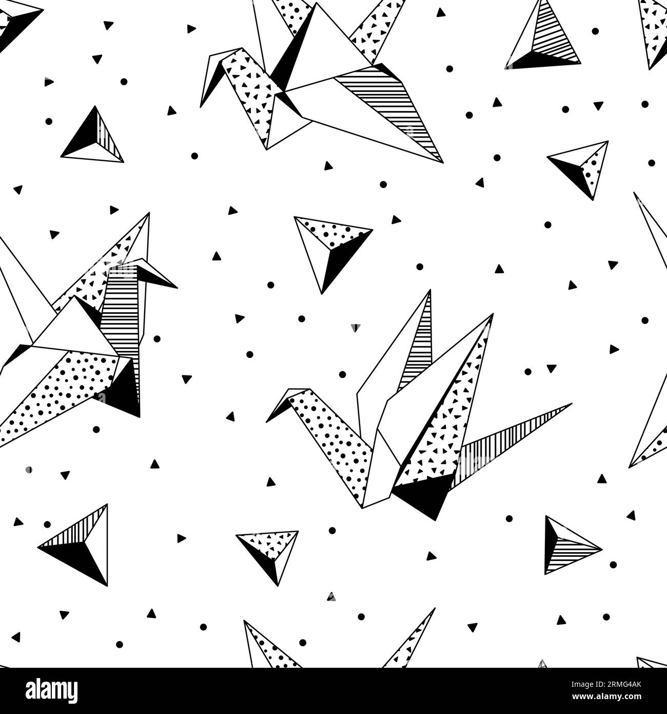 White origami cranes Stock Vector Images - Alamy