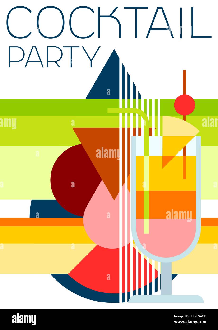 Cocktail party invitation. Abstract background with stylized drink ...