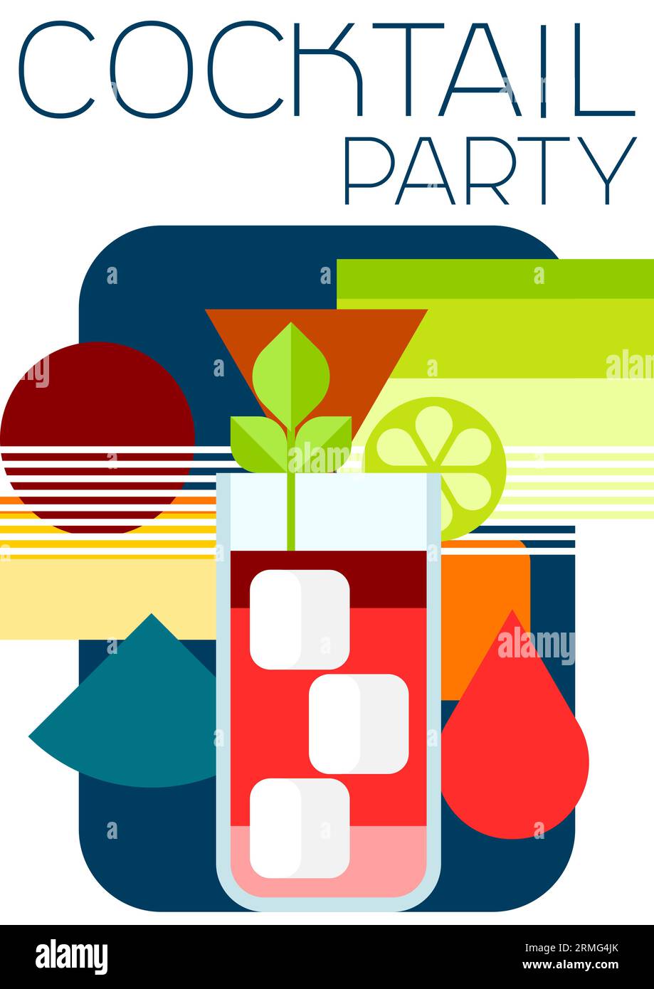 Cocktail party invitation. Abstract background with stylized drink ...