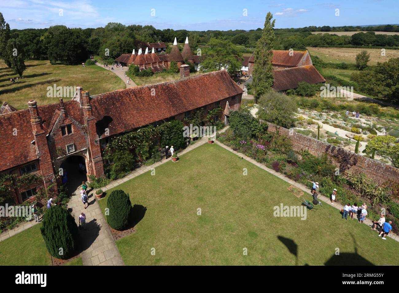View of the Long Library from the Tower, Sissinghurst Castle, near ...