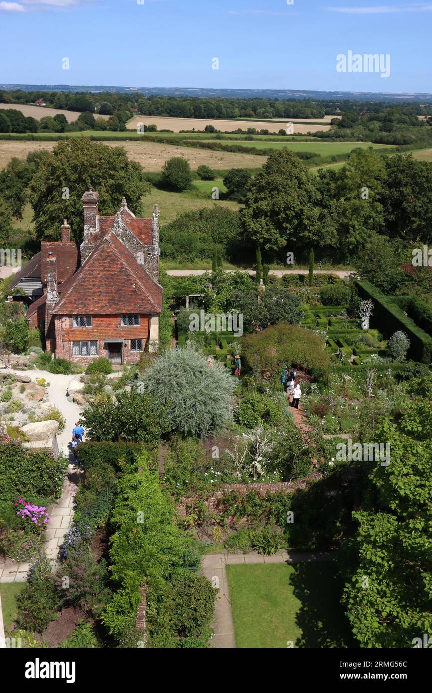 View of Priests House Holiday Cottage and White Garden from the Tower ...
