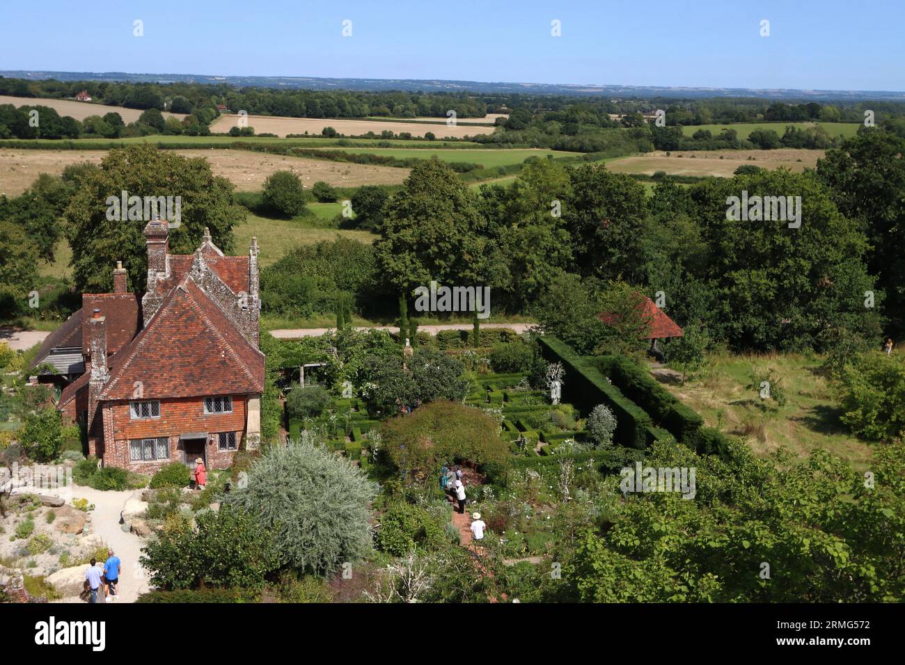 View of Priests House Holiday Cottage and White Garden from the Tower ...