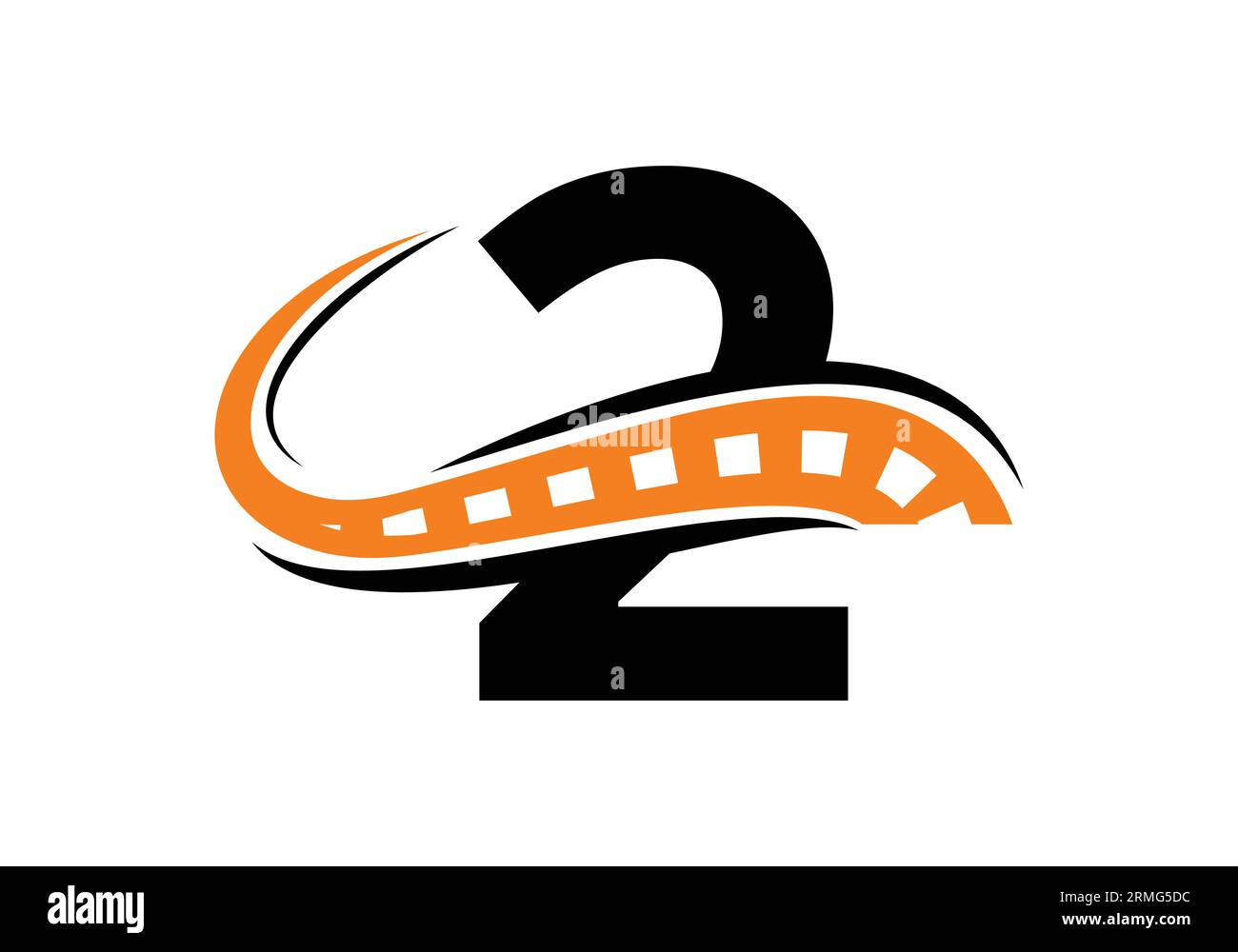 Letter 2 with road logo sing. The creative design concept for highway ...