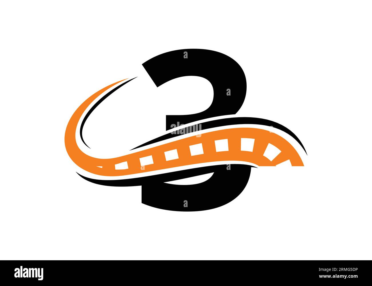 Letter 3 with road logo sing. The creative design concept for highway ...