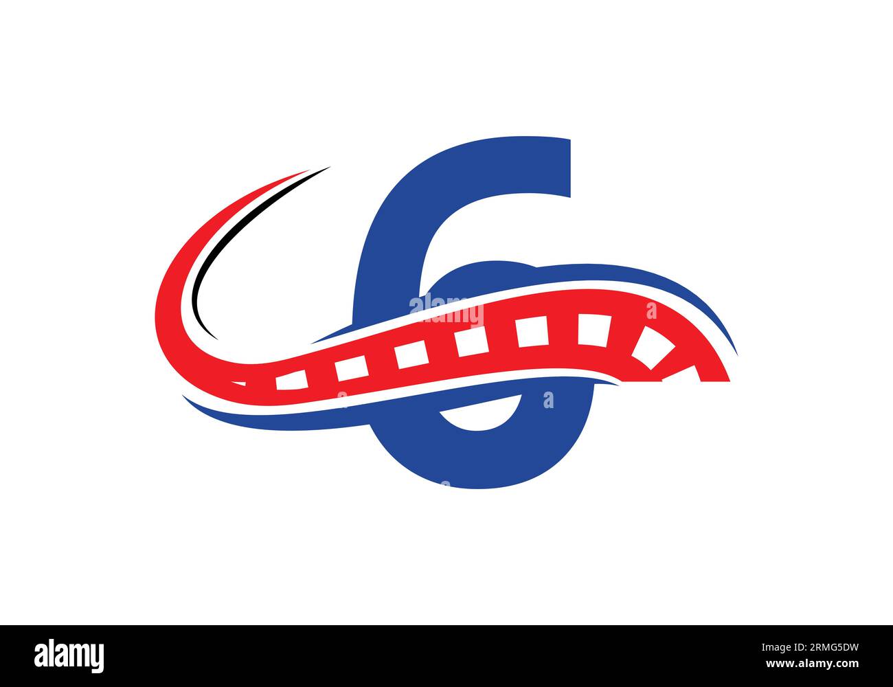 Letter 6 with road logo sing. The creative design concept for highway ...