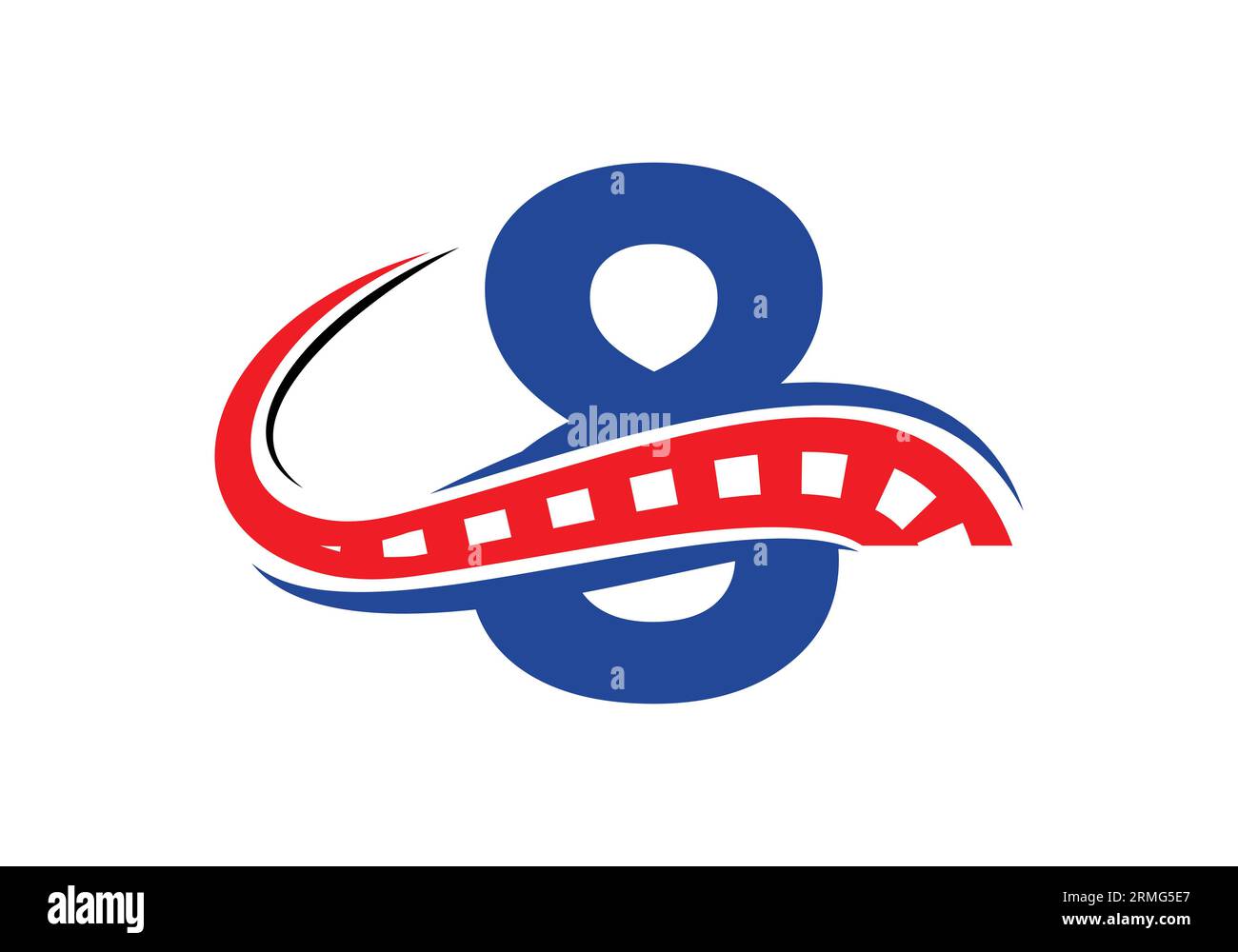 Letter 8 with road logo sing. The creative design concept for highway ...
