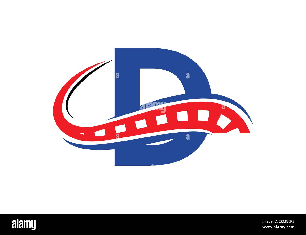 Letter D with road logo sing. The creative design concept for highway ...