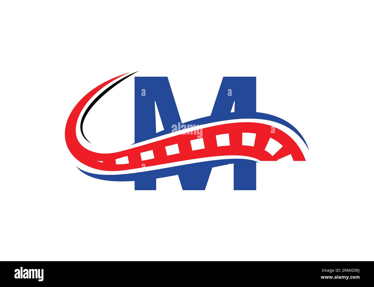 Letter M with road logo sing. The creative design concept for highway ...