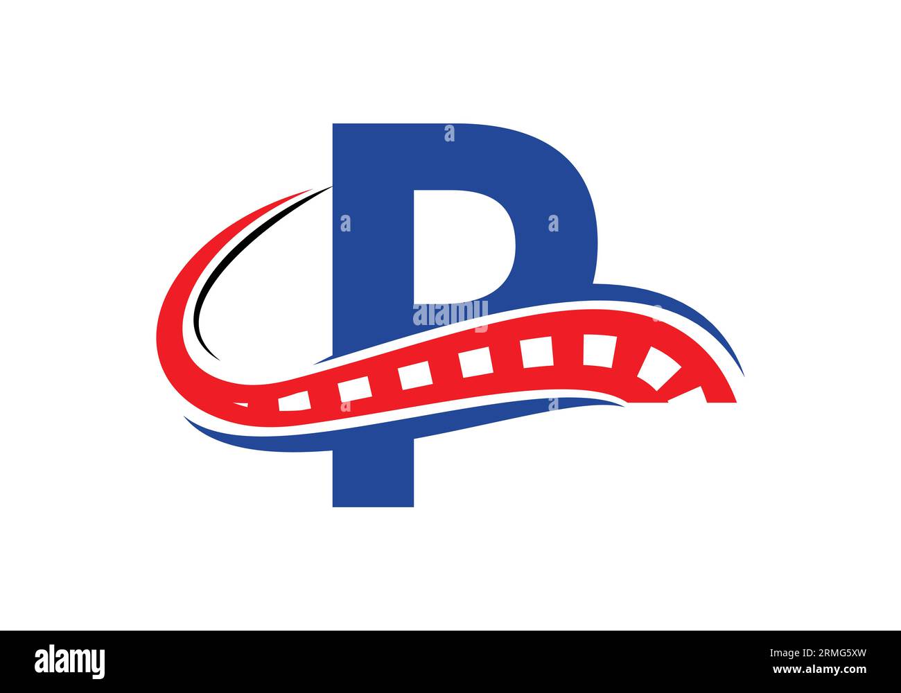 Letter P with road logo sing. The creative design concept for highway ...