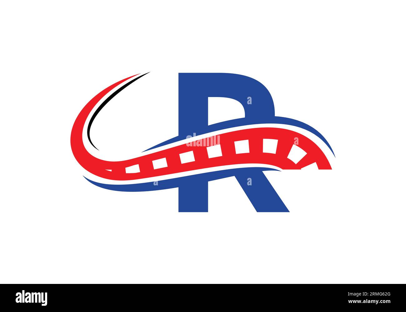 Letter R with road logo sing. The creative design concept for highway ...