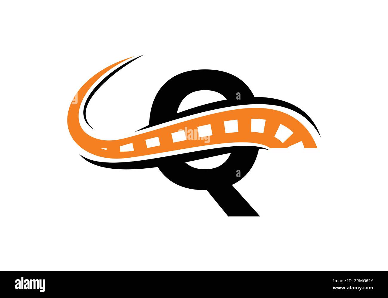Letter Q with road logo sing. The creative design concept for highway ...