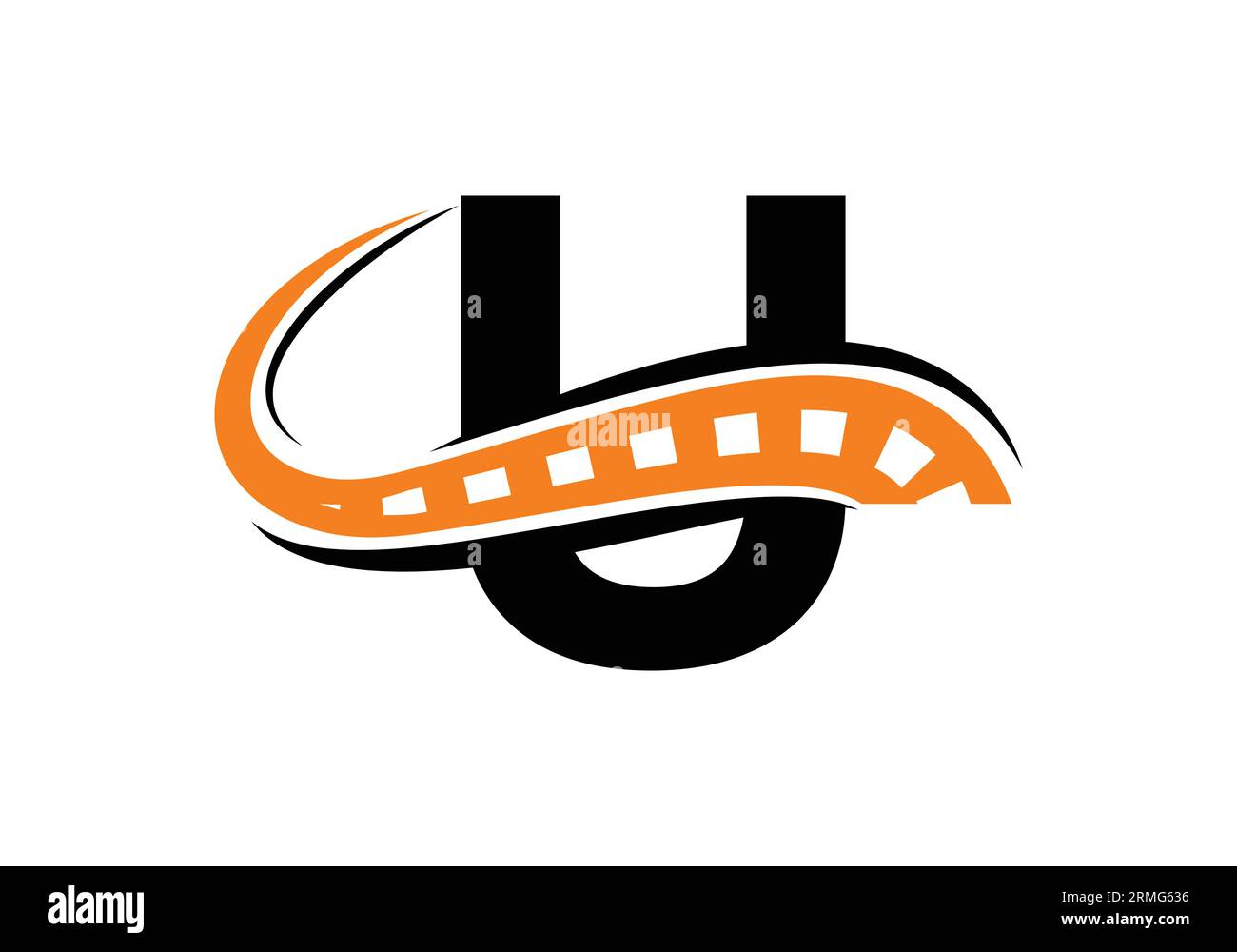 Letter U with road logo sing. The creative design concept for highway ...