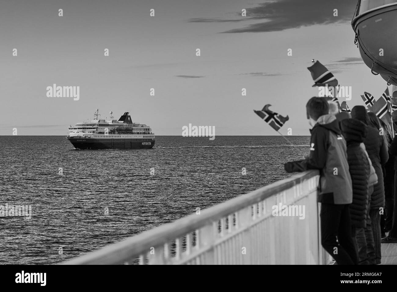 Black And White Photo Of The Norwegian Hurtigruten Ferry MS RICHARD ...